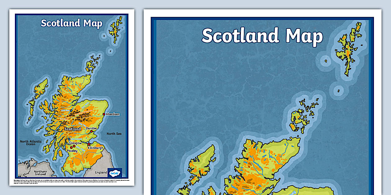 KS2 Scotland Display Map - Geography (teacher made) - Twinkl