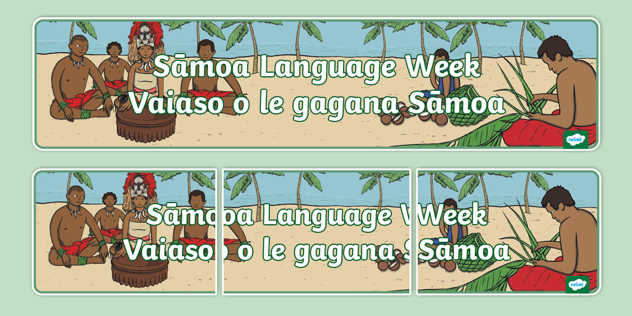 Bilingual Sāmoan Language Week Display Banner - Twinkl