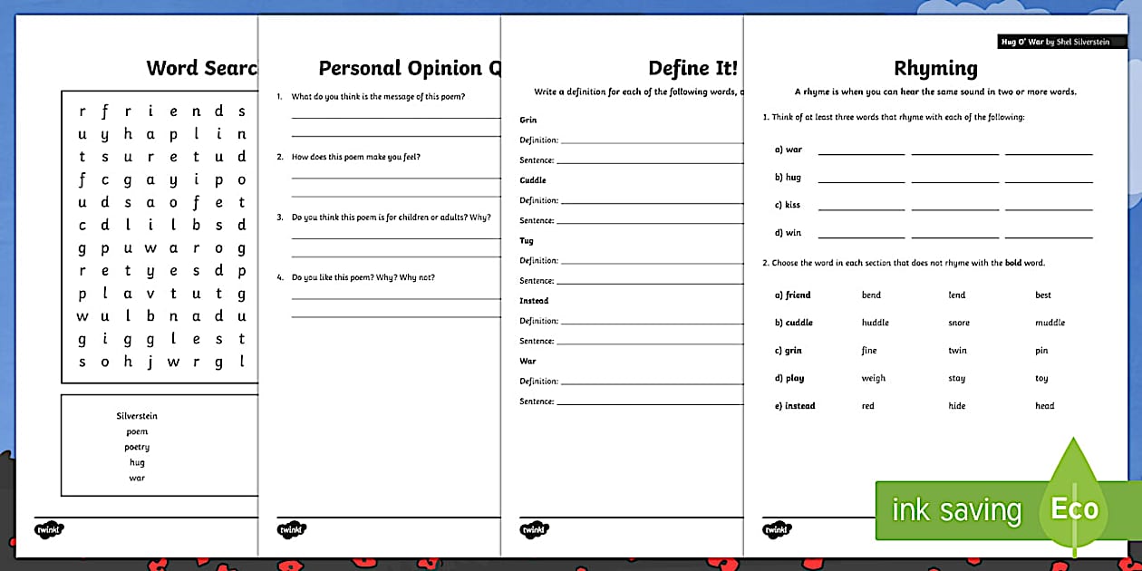 Hug O' War Worksheet / Worksheets (teacher made) - Twinkl