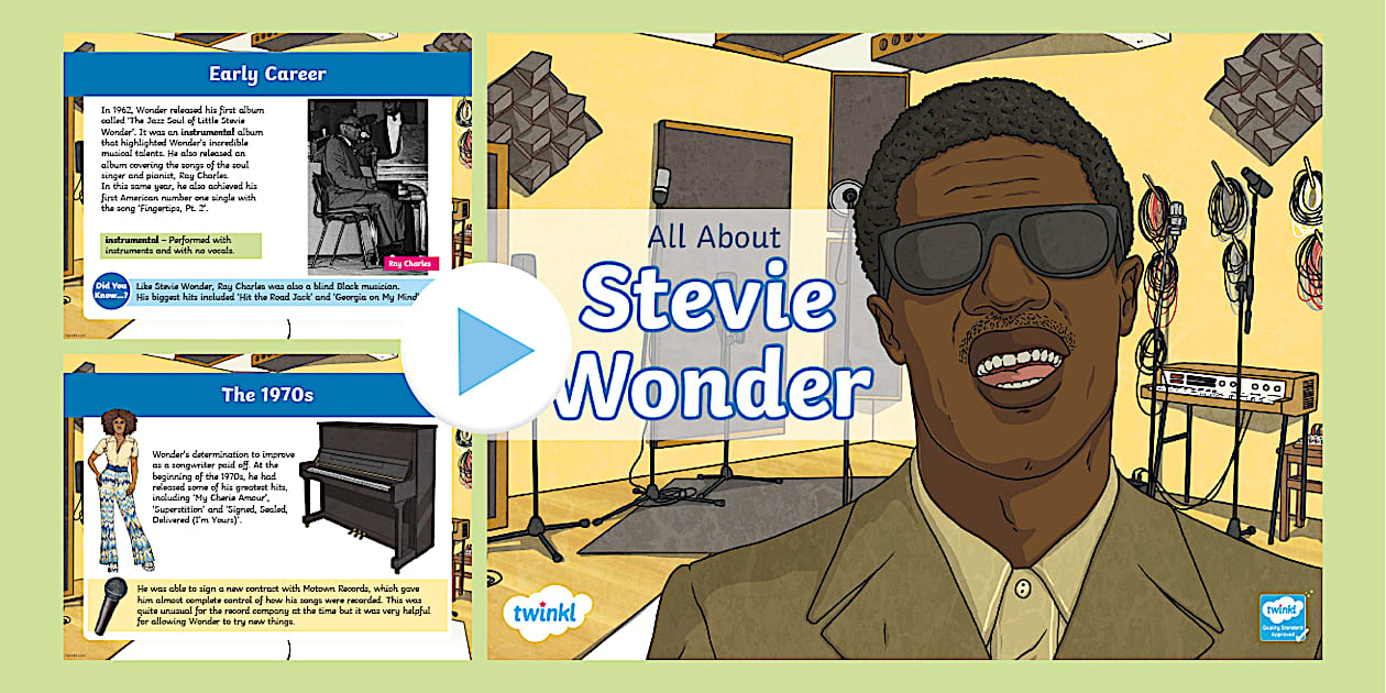 👉 KS2 Influential Black Musicians: All About Stevie Wonder PPT