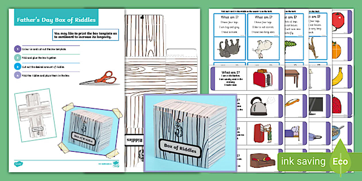 Father's Day Riddles | Box Of Riddles Craft Activity