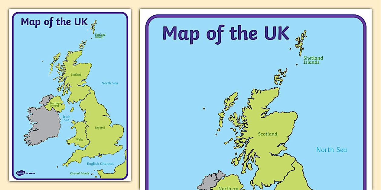 Map of the United Kingdom - Twinkl