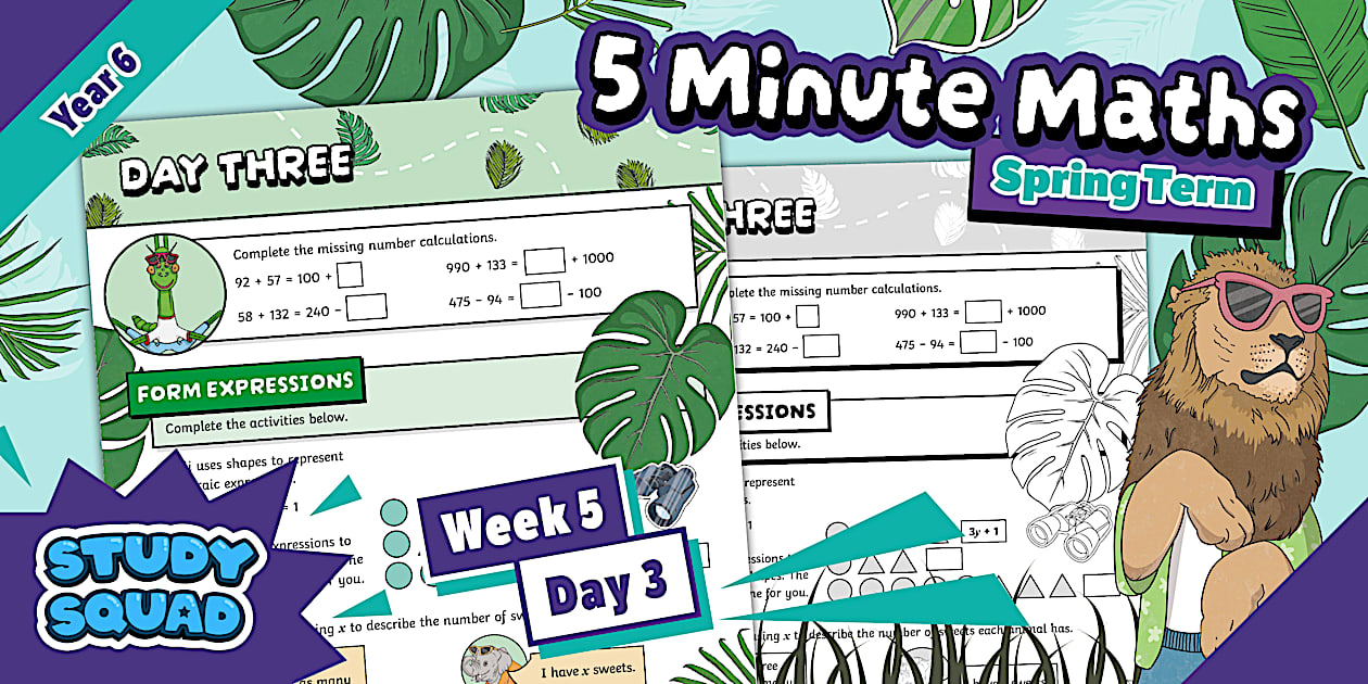 👉 Study Squad 5 Minute Maths - Year 6 Spring - Week 5 Day 3