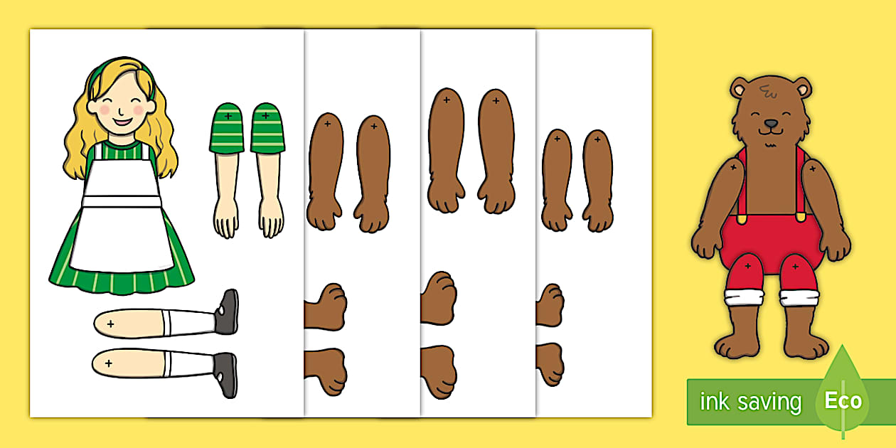 Goldilocks and the Three Bears Split Pin Activity - Twinkl