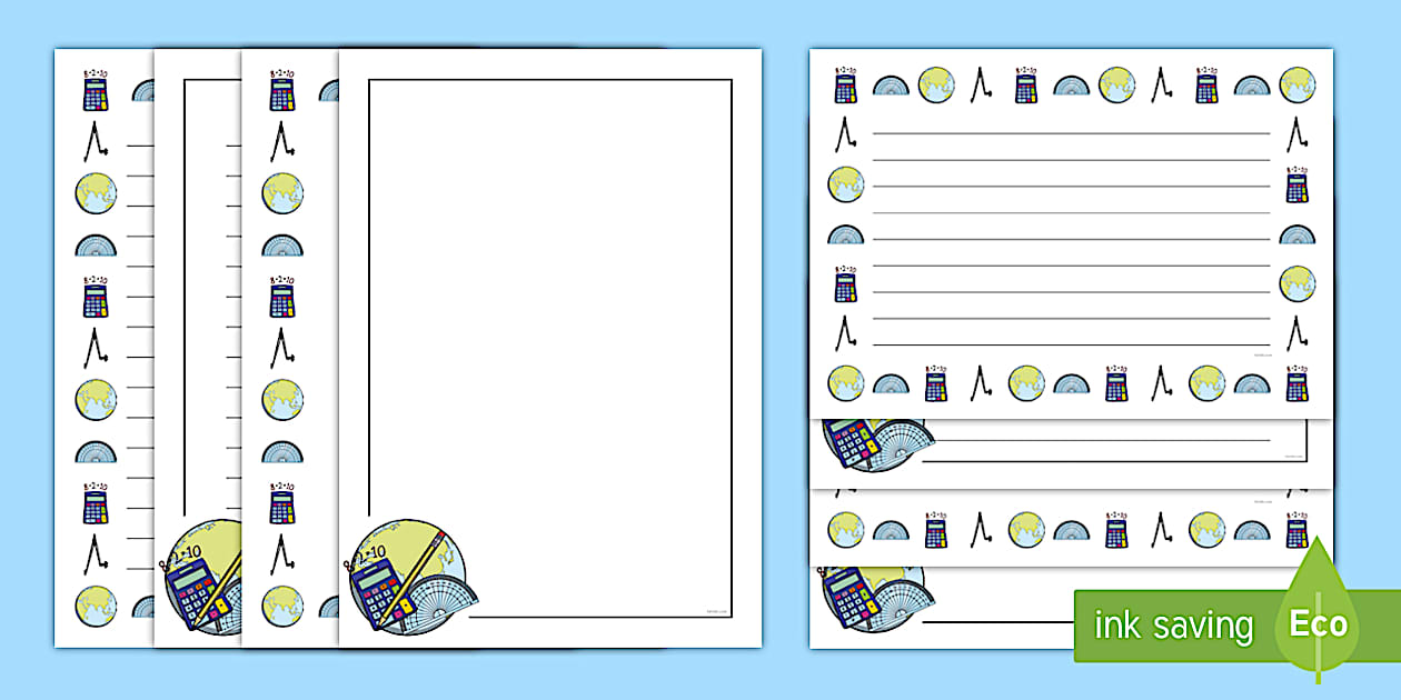 Black and White Amazing Maths Day Page Border Pack - Twinkl