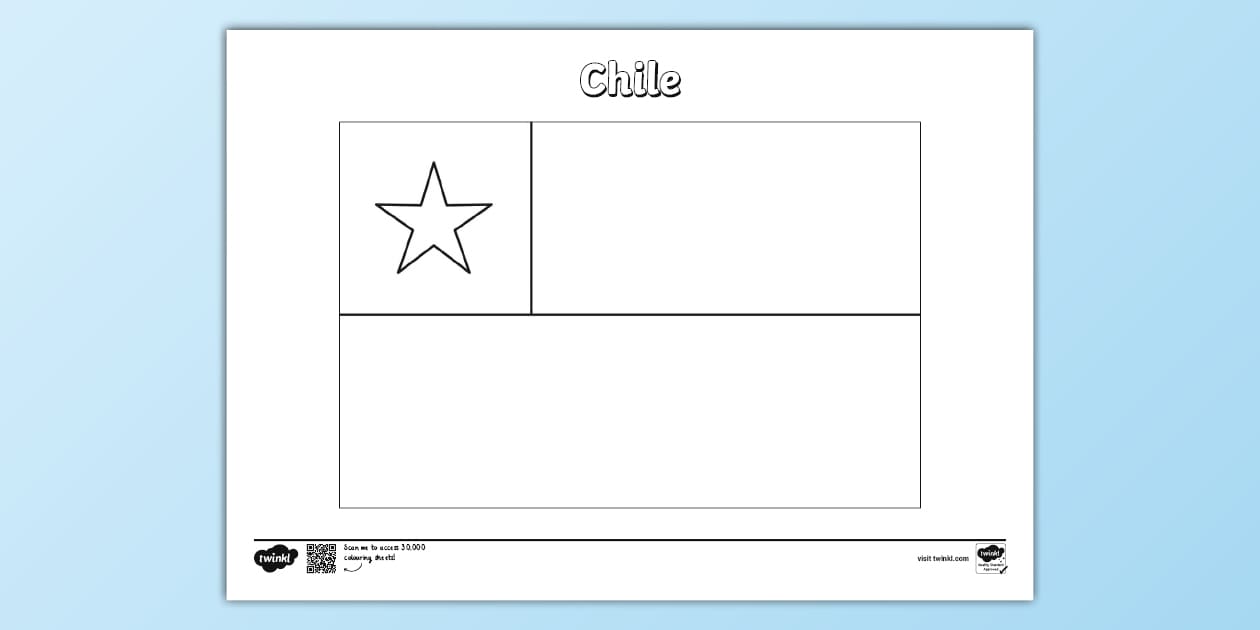 Chile A4 Colouring Flag (nauczyciel wykonał) - Twinkl
