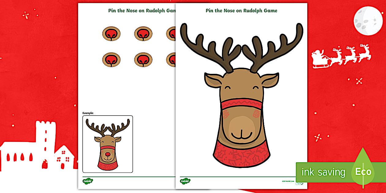 Pin The Nose On Rudolph Template - Parents - Christmas