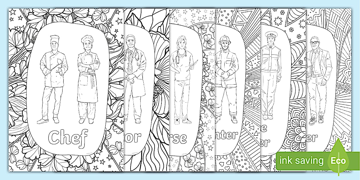 Jobs and Careers Mindfulness Colouring Pages (teacher made)