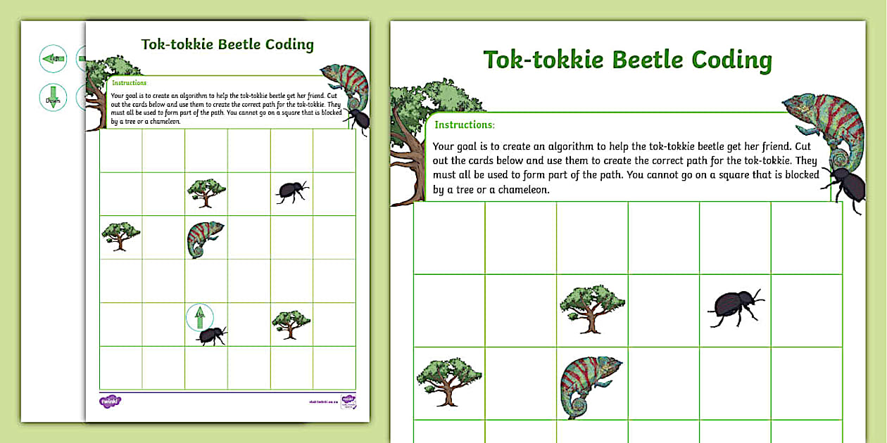 Tok-tokkie Beetle | Coding Exercise For Learners - Twinkl