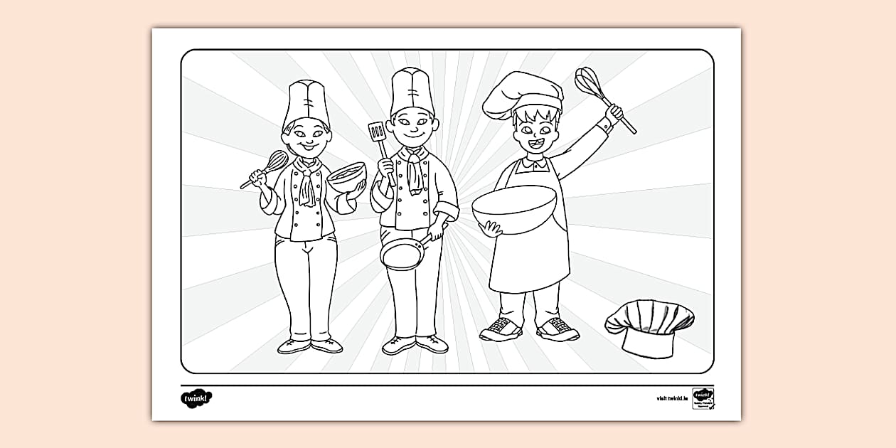 Chef Colouring Sheet (Teacher-Made) - Twinkl