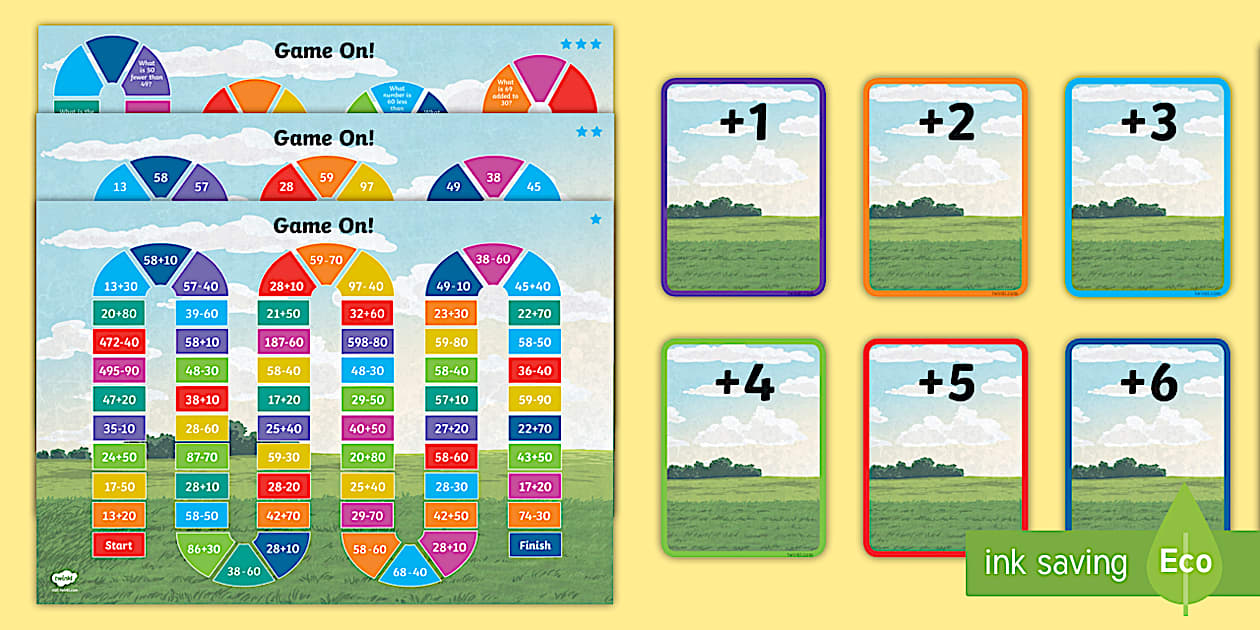 2 Digit Numbers and Tens Crossing the Hundred Boundary Board Game