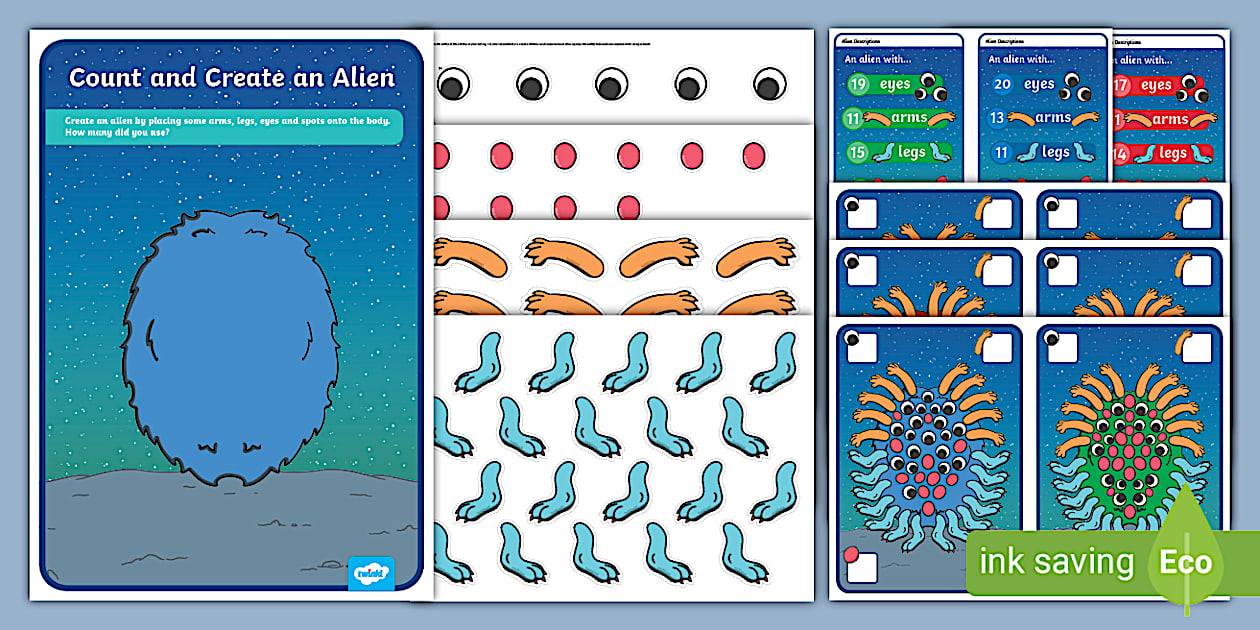 👉 Count and Create an Alien Activity Pack | Twinkl