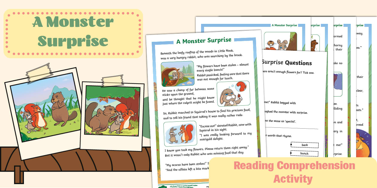 KS1 A Monster Surprise Reading Comprehension Activity