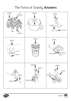Force of Gravity Worksheet | Gravitational Force Activity
