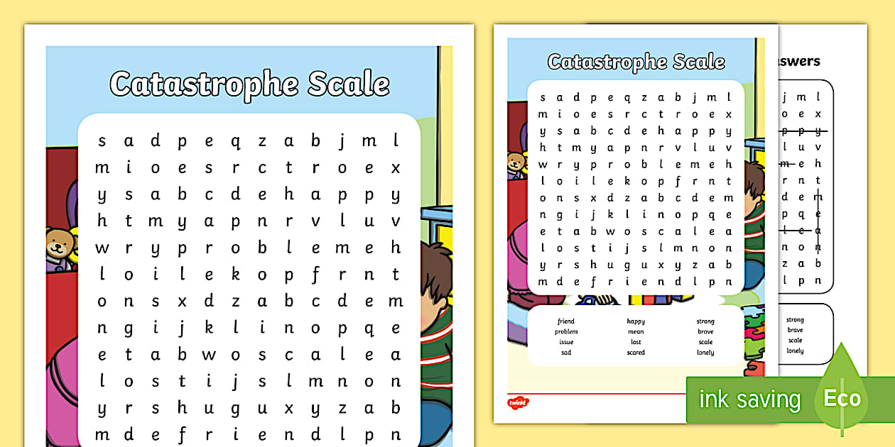 SA Catastrophe Scale Word Search (professor feito) - Twinkl