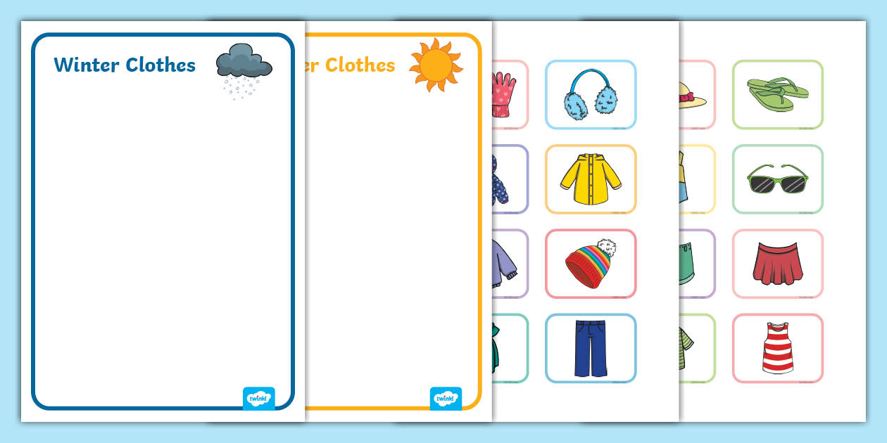 Winter and Summer Clothes Sorting Activity (teacher made)