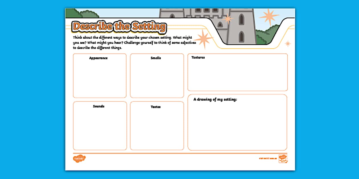 My Setting Adjectives Worksheet (teacher made) - Twinkl