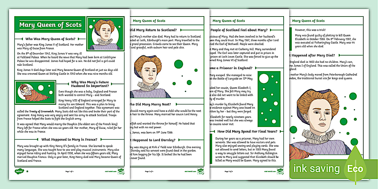 Differentiated Mary Queen of Scots Activity | Twinkl