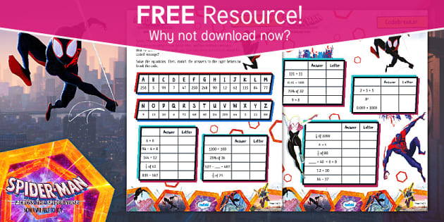 Spider-Man™: Math Code Breaker Activity for 3rd-5th Grade