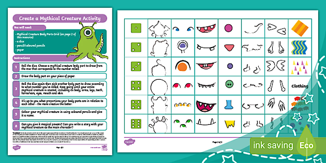 Create a Mythical Creature Activity (teacher made) - Twinkl