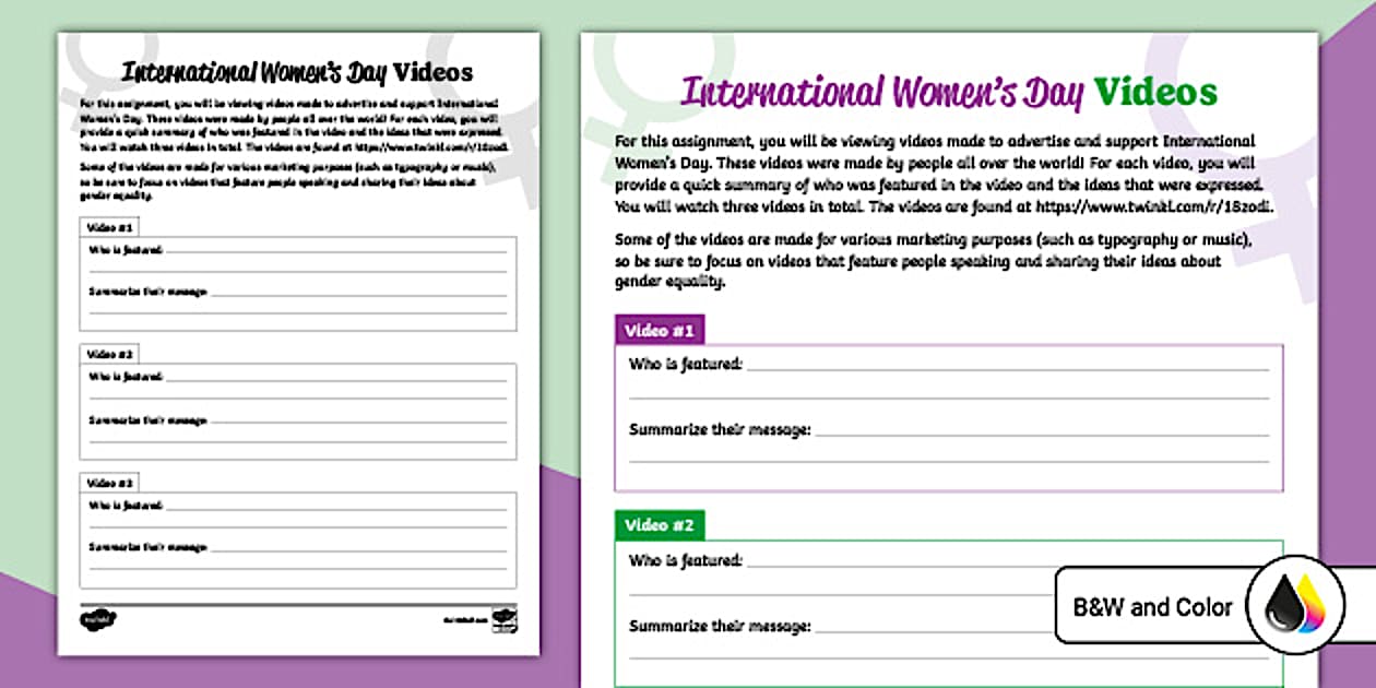 IWD Video Analysis | 8th Grade Resource | Twinkl USA