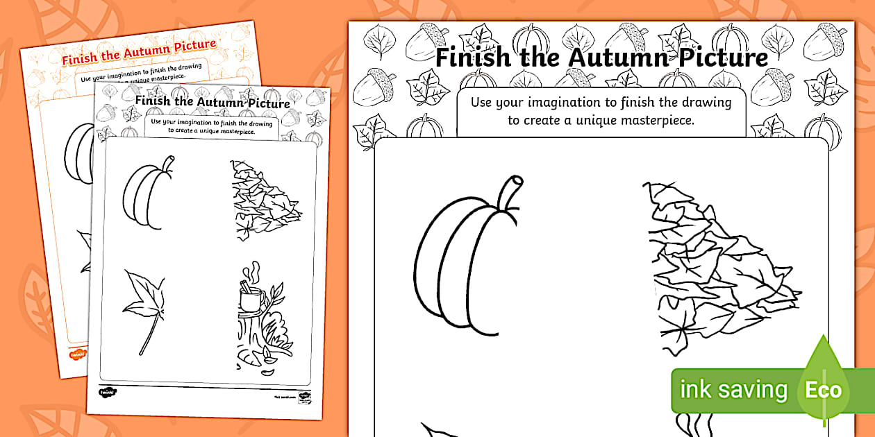Finish the Autumn Picture Worksheet