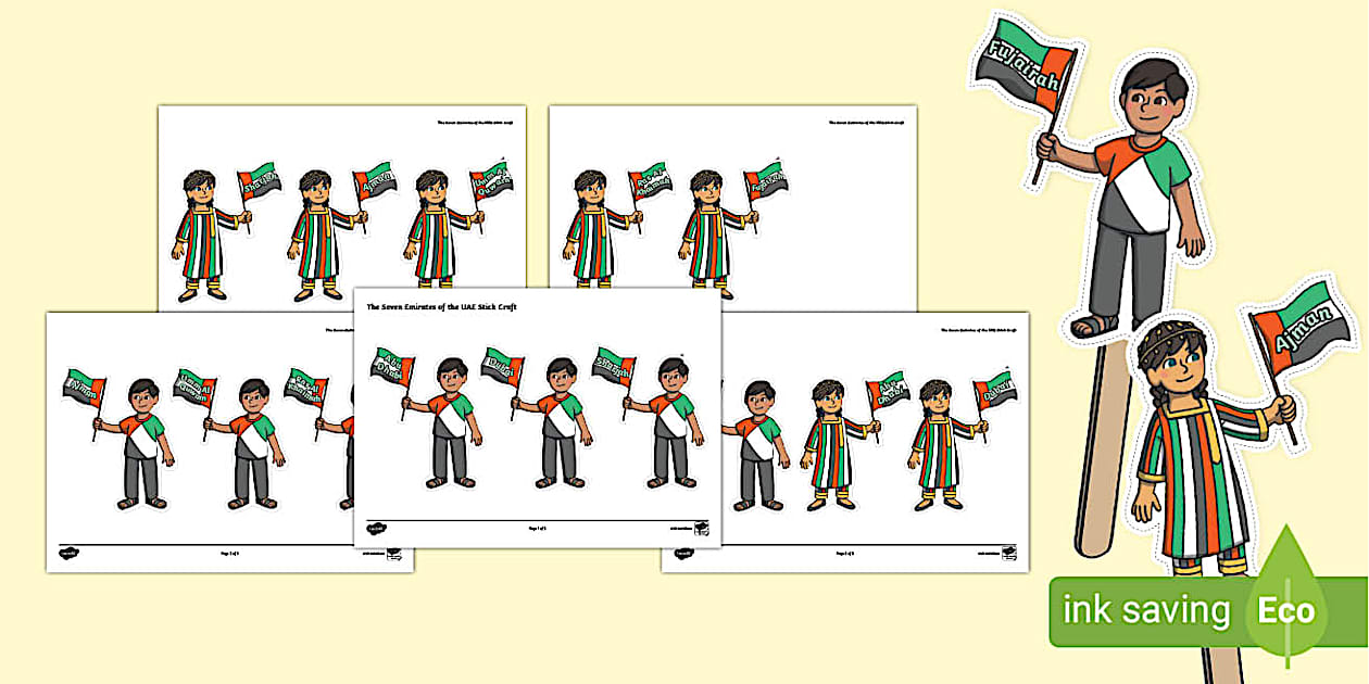 The Seven Emirates of the UAE Stick Craft (Teacher-Made)