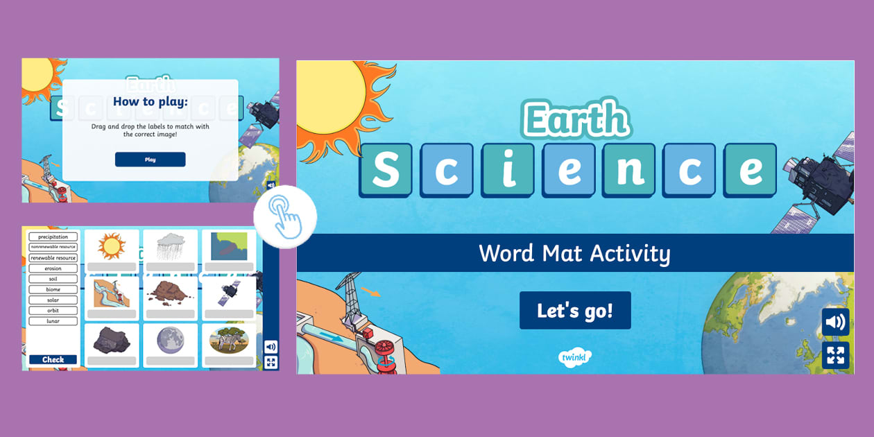 Tier 3 Vocabulary Interactive Word Mat: Earth Science