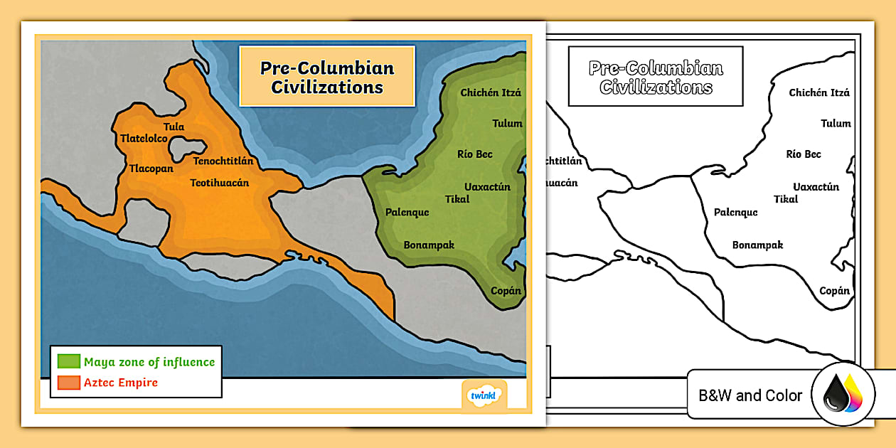Map of Pre Columbian Indigenous Cultures | Twinkl USA