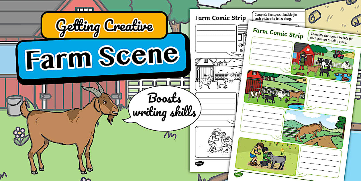 Finish the Farm Comic Strip Worksheet (teacher made)