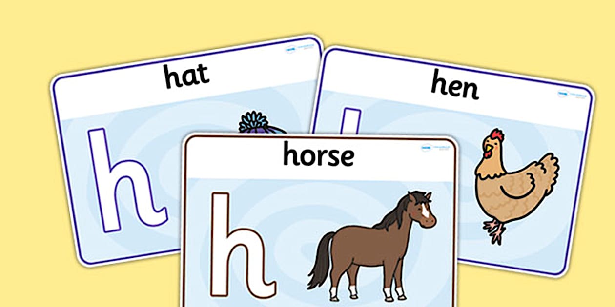 Initial h Sound Modelling dough Mats (teacher made) - Twinkl