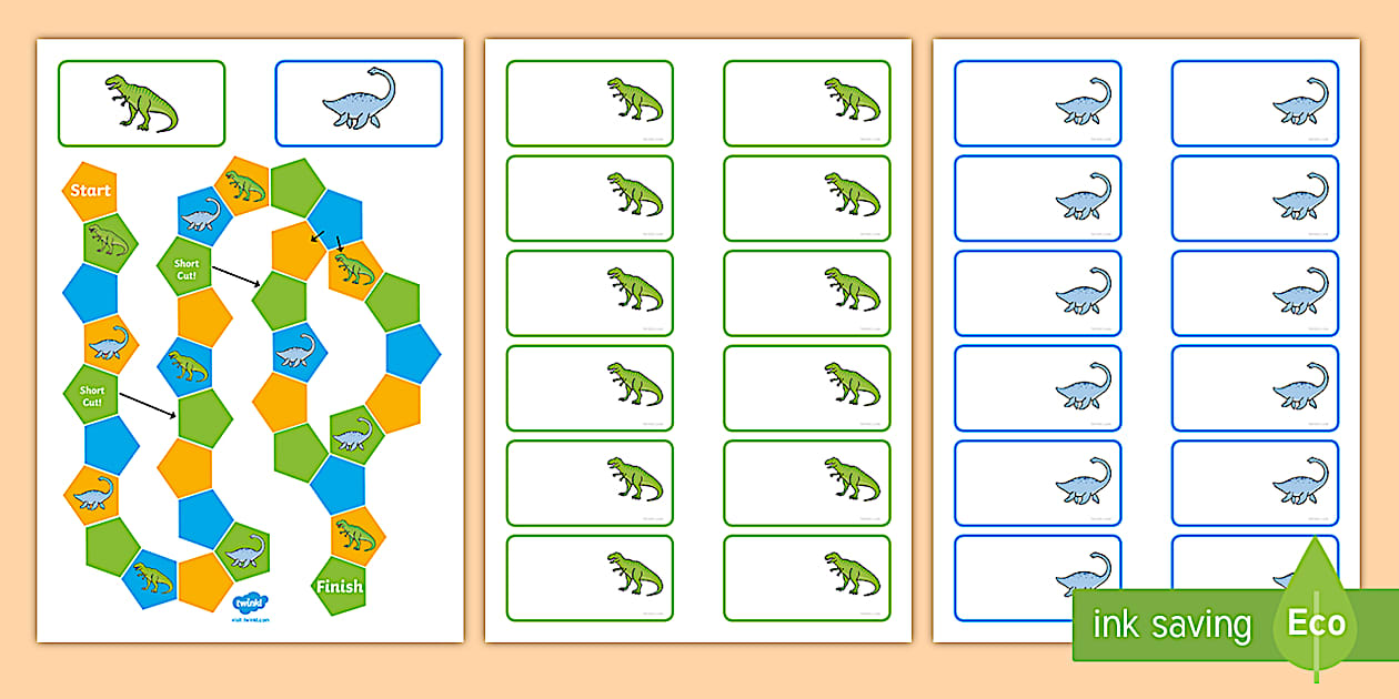 Dinosaur Themed Editable Board Game (teacher made) - Twinkl