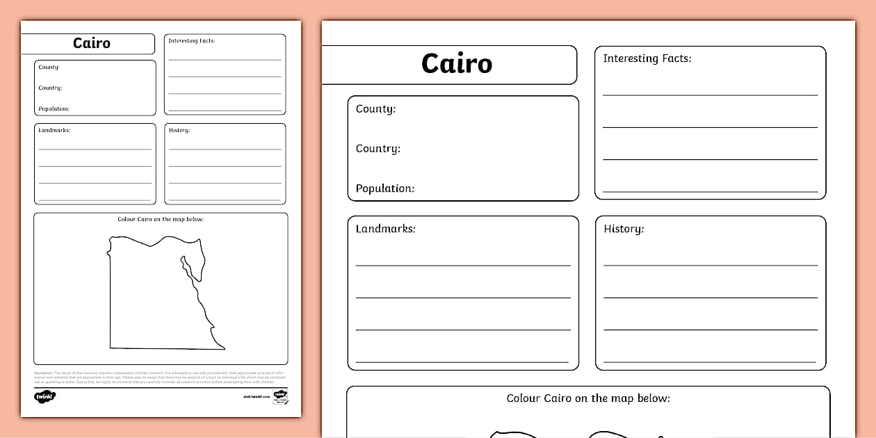 Cairo Fact File Template (Teacher-Made) - Twinkl