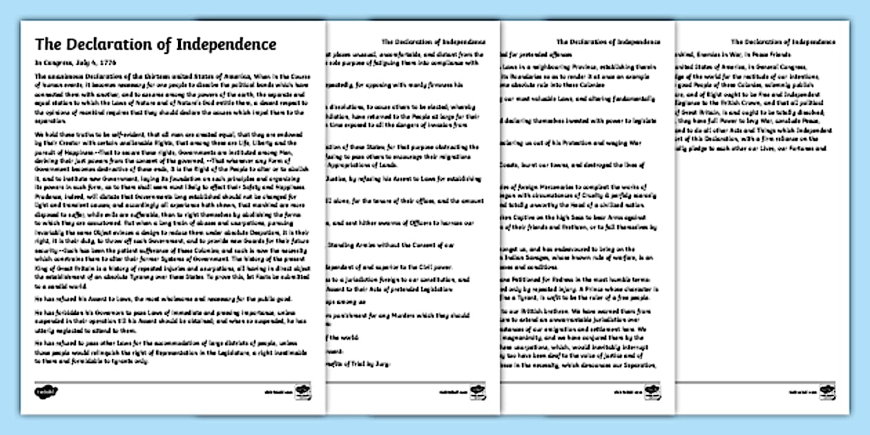 Declaration of Independence Read Aloud | Twinkl USA - Twinkl