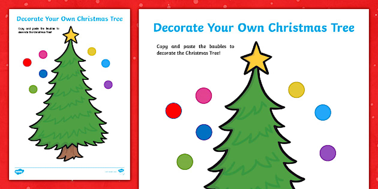 Editable Christmas Tree Baubles Activity - KS1 - Twinkl