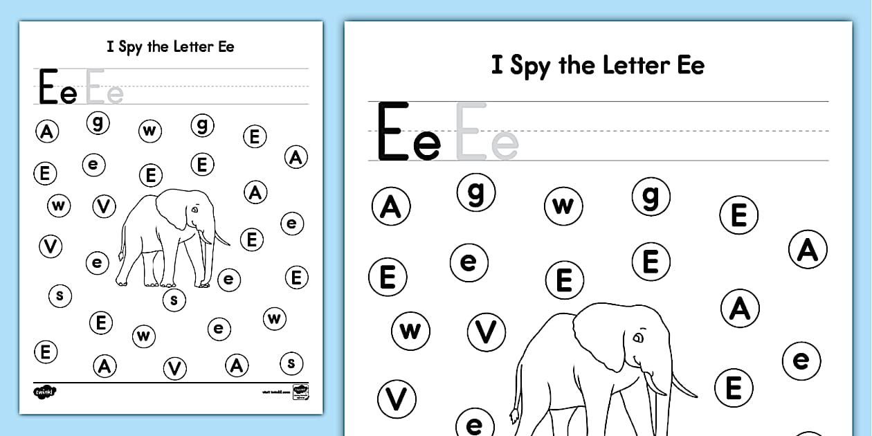 I Spy the Letter Ee Activity - Twinkl