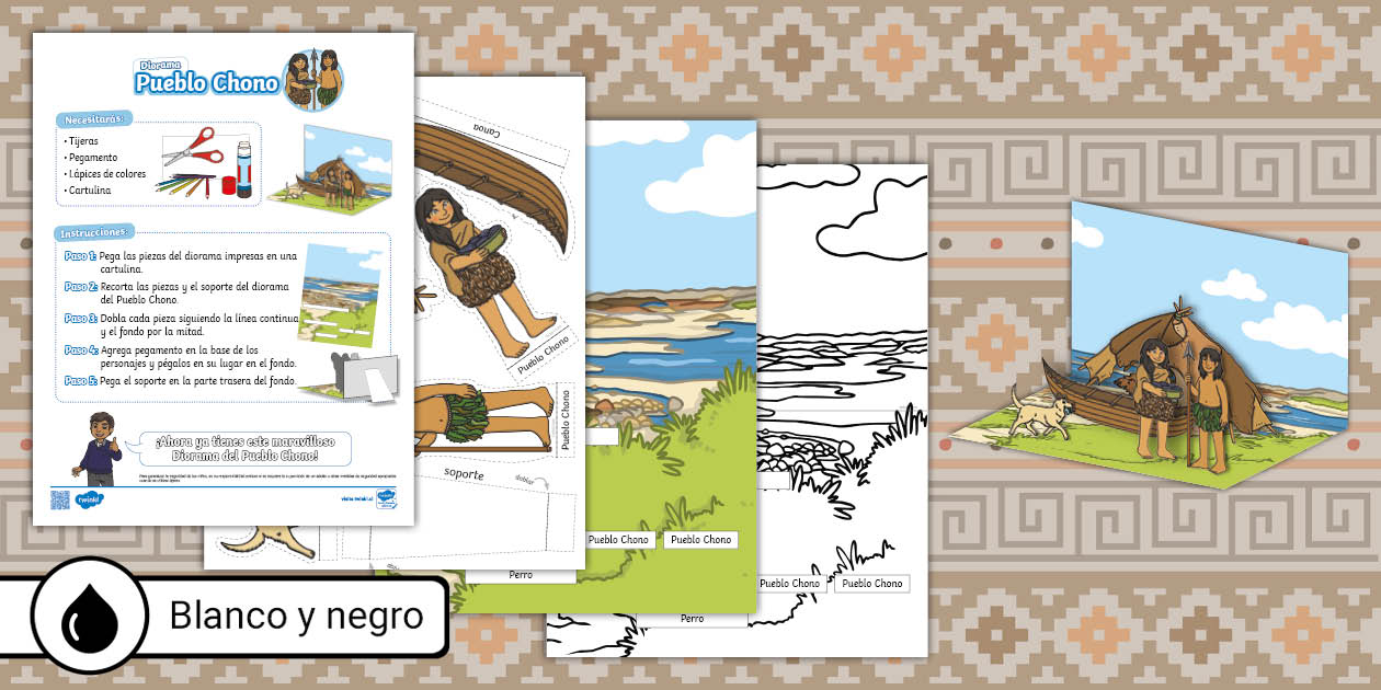 Pueblos Originarios en Chile: Maqueta de los Chonos - Twinkl