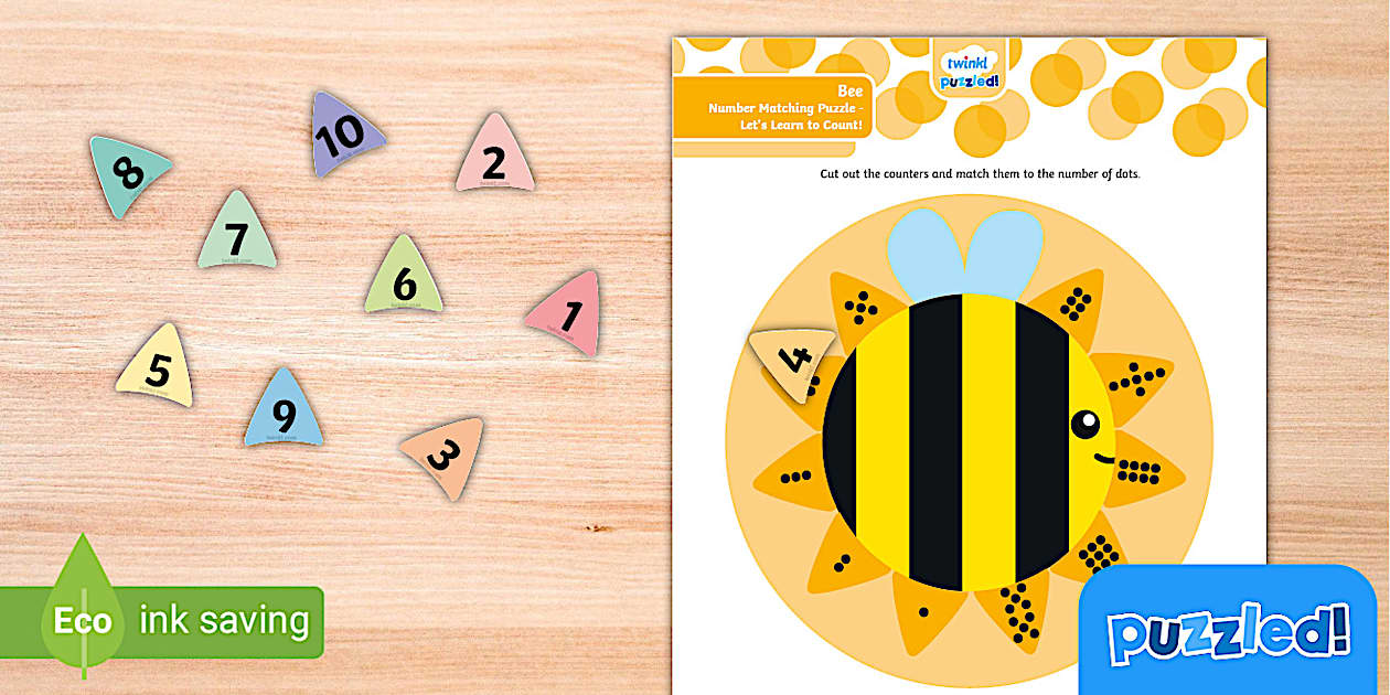 Let's Learn to Count! Bee Number Puzzle - Twinkl