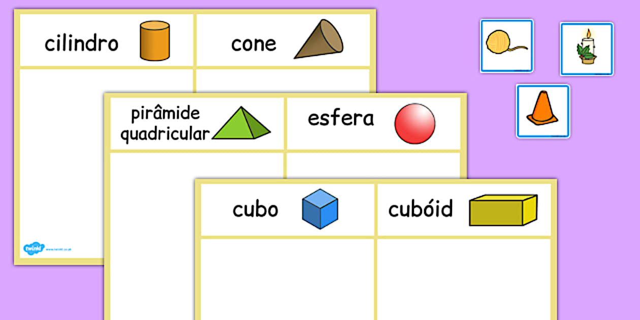 3D Shape Sorting Activity Portuguese (teacher made) - Twinkl