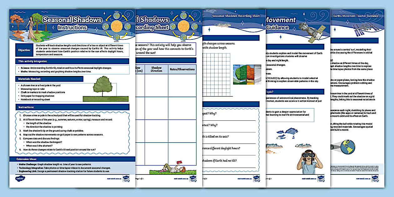 STEM Outdoors: Seasonal Shadows (teacher made) - Twinkl