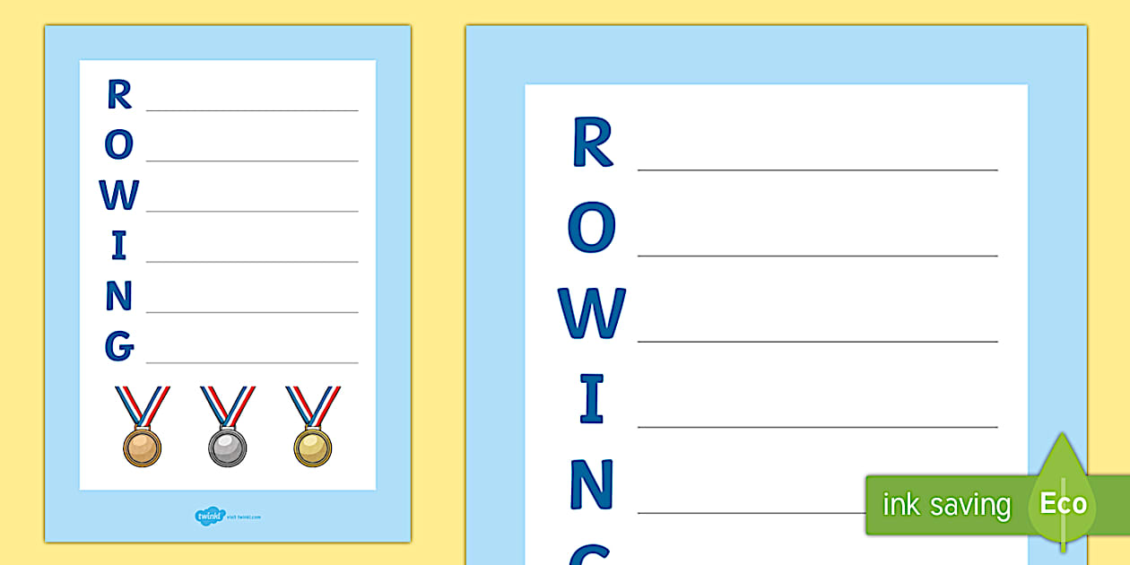 Rowing Acrostic Poem - KS2 - Invictus Games - Twinkl