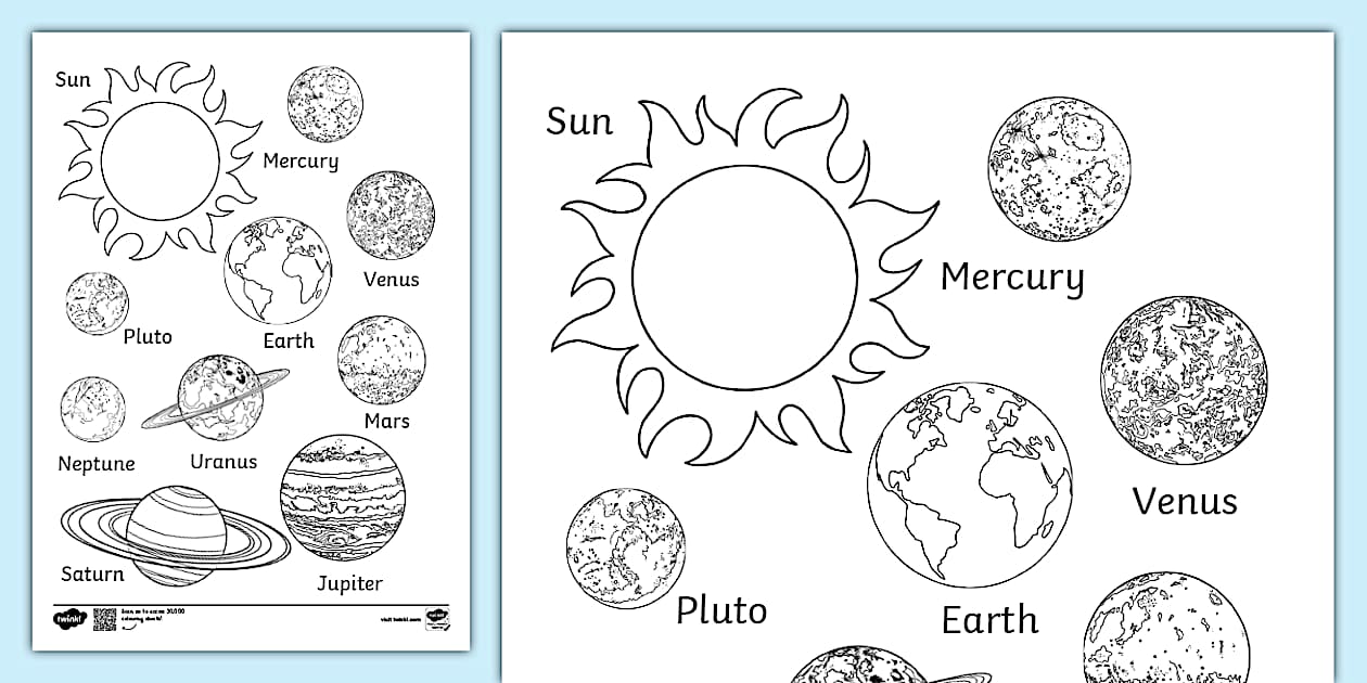 Solar System Colouring Activity | Primary Resources - Twinkl