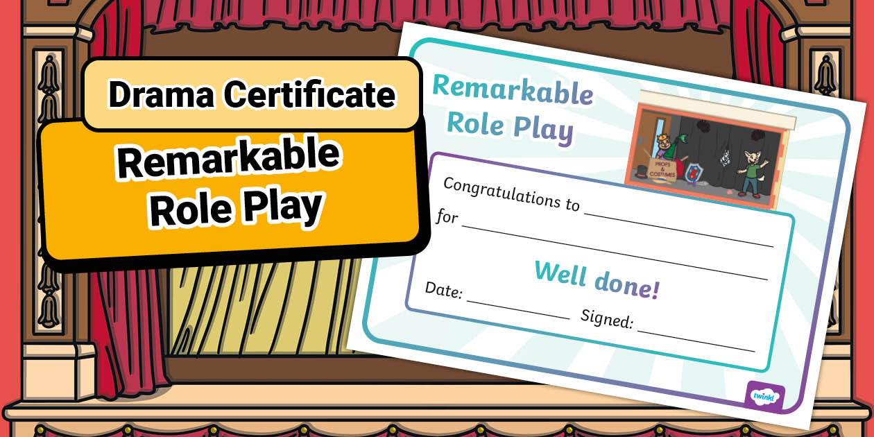 Remarkable Role-Play Certificate (teacher made) - Twinkl