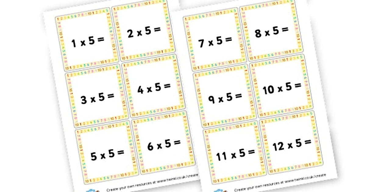5 Times Table Question Cards (teacher made) - Twinkl