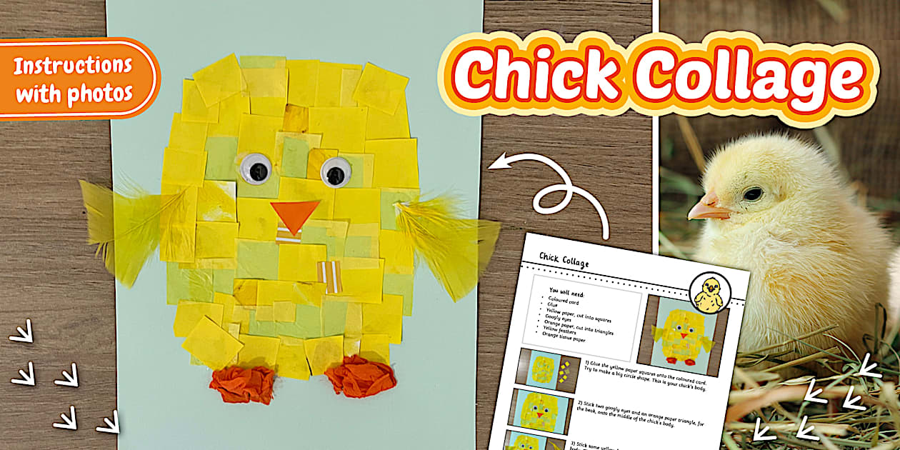 Chick Collage Craft - Twinkl Crafts Easter Spring