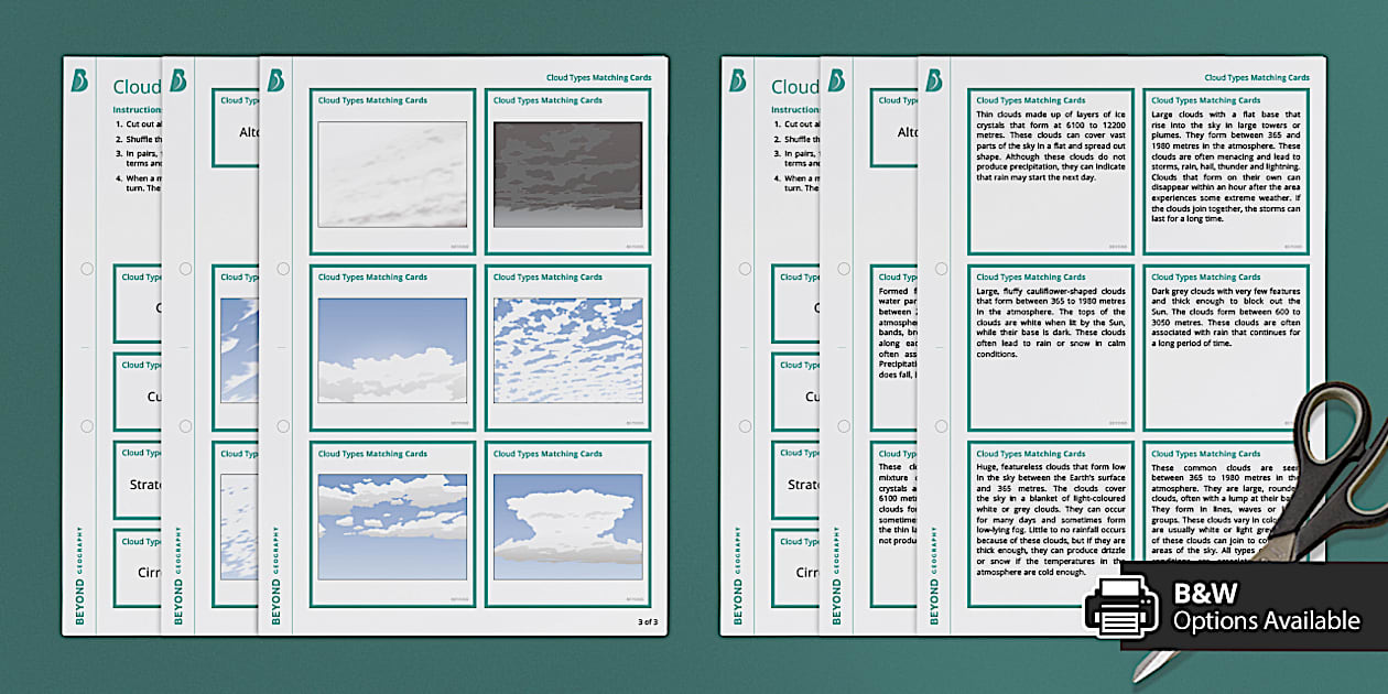 Cloud Types Matching Cards (teacher made) - Twinkl