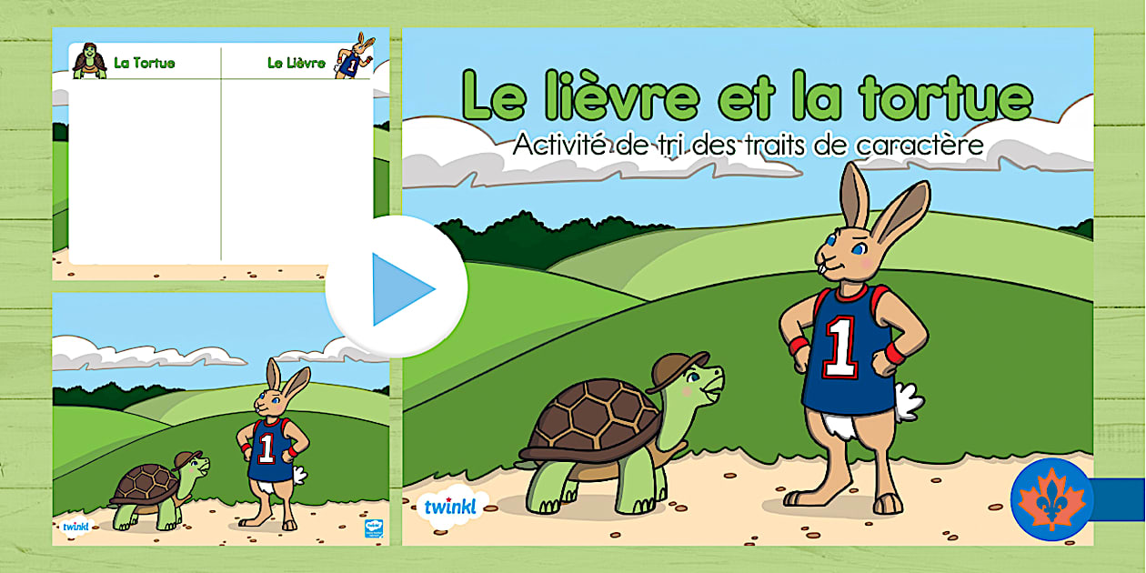 The Tortoise and the Hare Character Traits Sorting French