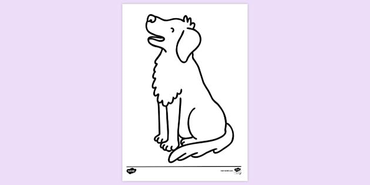 Easy Dog Colouring Sheet | Colouring Sheets (teacher made)