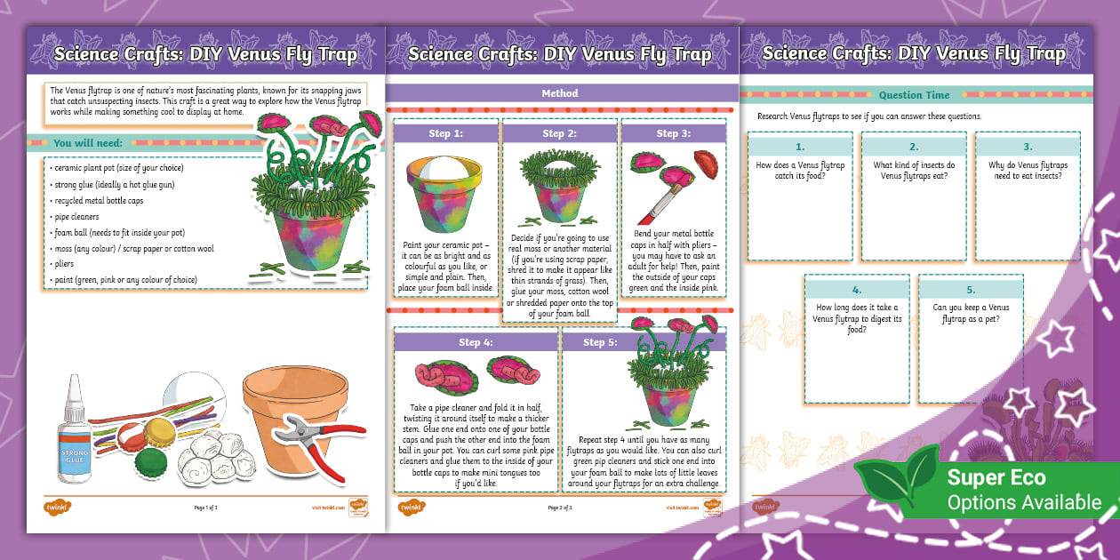 Science Crafts: DIY Venus Fly Trap (professor feito)