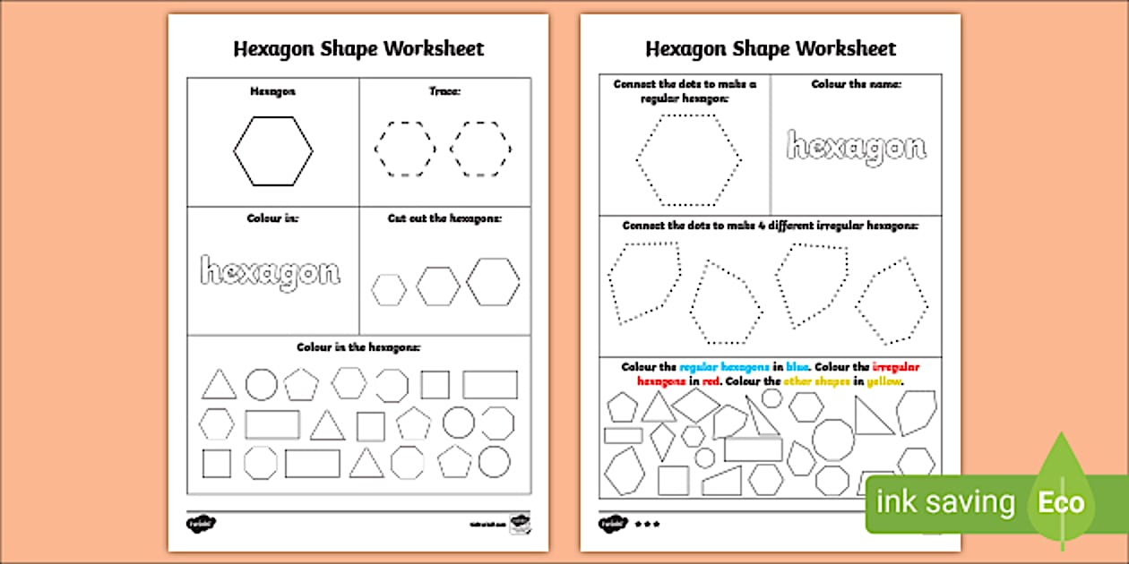 Hexagon template | Years 1 and 2 (teacher made) - Twinkl